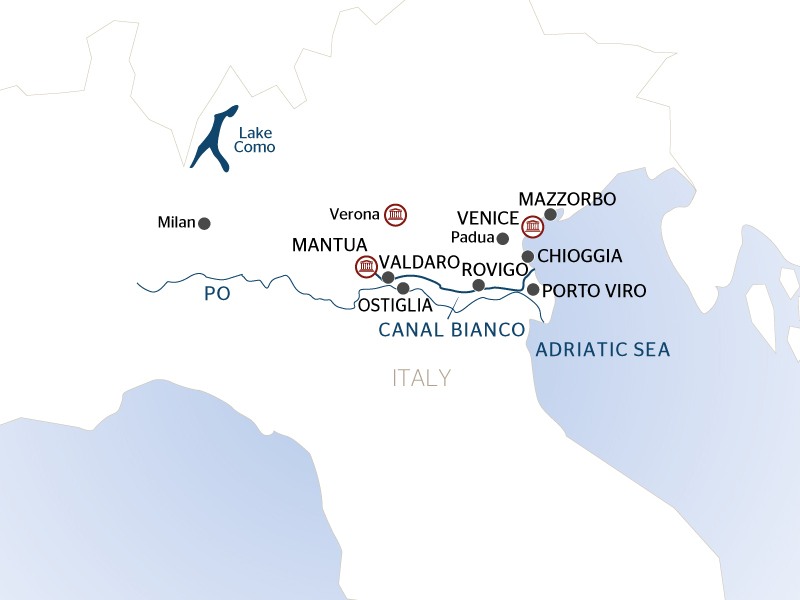 Map Of Rivers In Italy